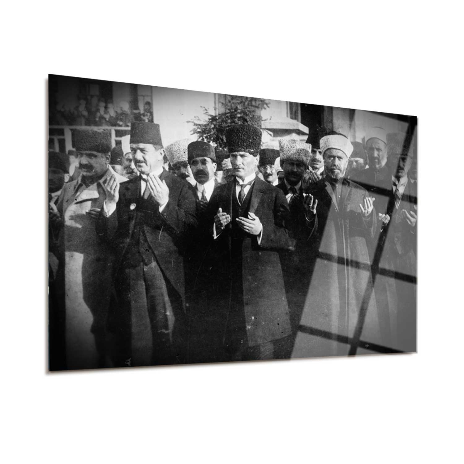 Atatürk ve Abdullah Azmi Efendi Cam Tablo - ATC018 – Atatürk Hediyelik